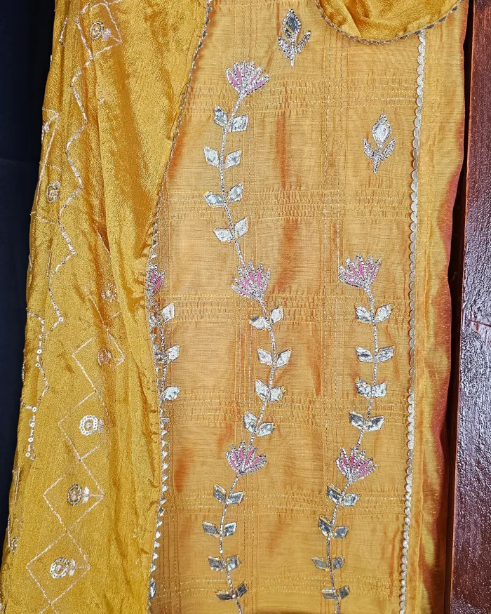 Mustard Gota Patti Work Suit - Aano Edition